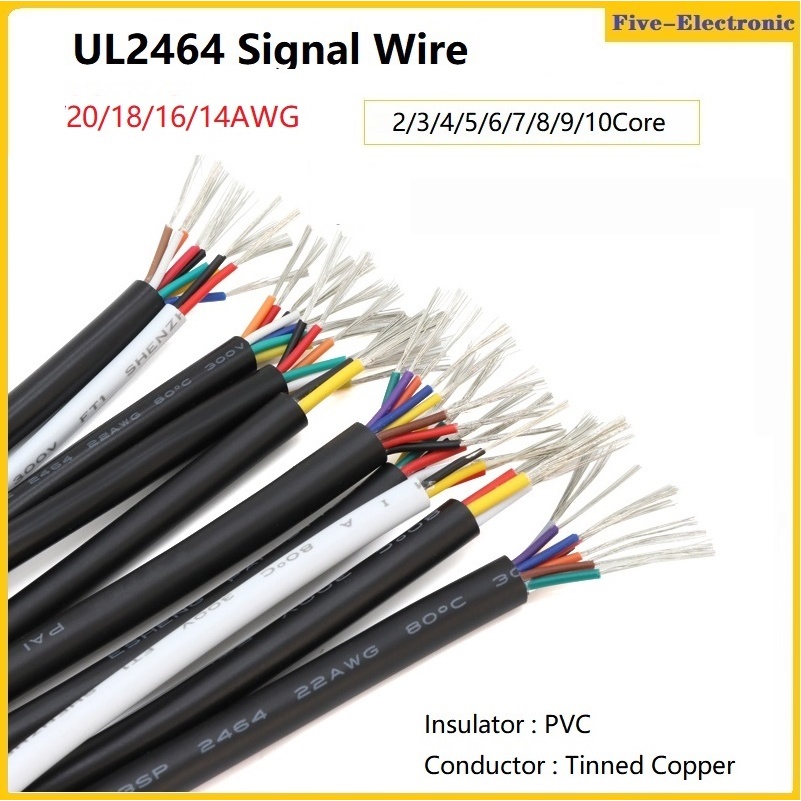UL2464 Signal Wire 20AWG 18AWG 16AWG 14AWG PVC Insulated Sheath 2 3 4 5 6 7 8 9 10 Core Power ...