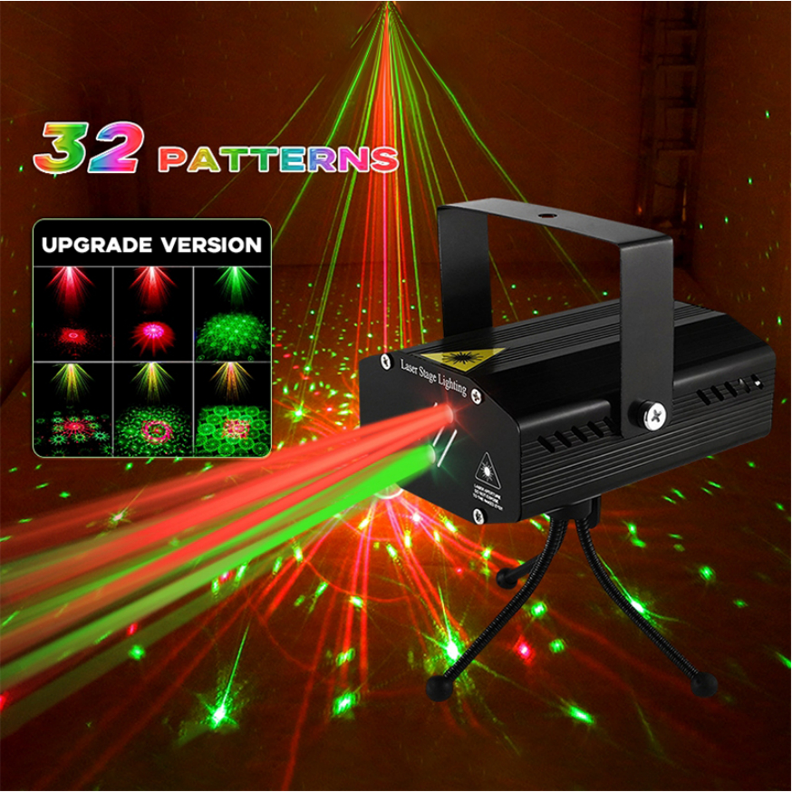 32 pattern mini-party laser projector light DJ Disco Strobe power ...