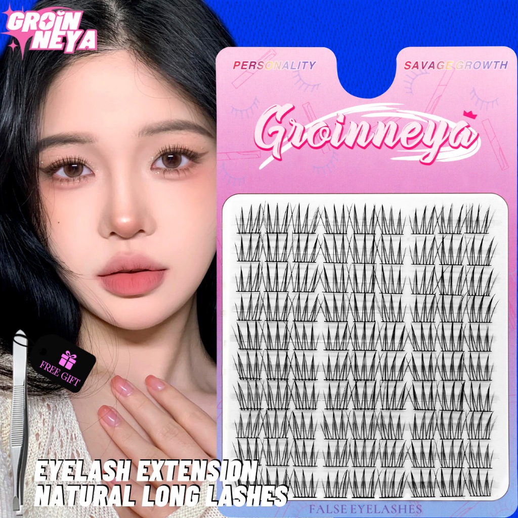 Groinneya Cluster Lashes Cat Eyelashes Natural Eyelash Extension Volume