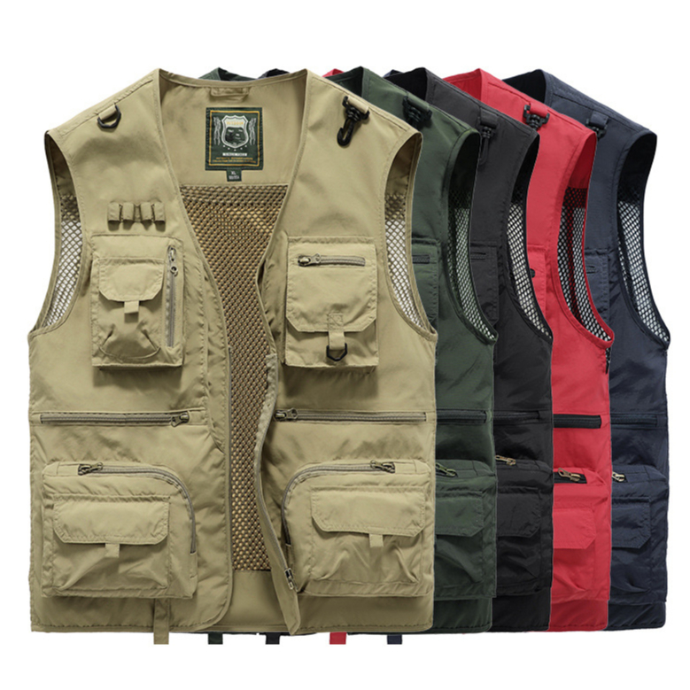 Men's Tactical Vest Jacket Casual Men's Vest Work Sleeveless Jacket ...