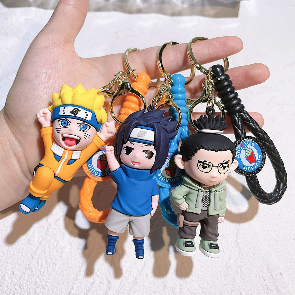 Cartoon Naruto Kakashi Sasuke Keychain Backpack Three Dimensional Anime ...