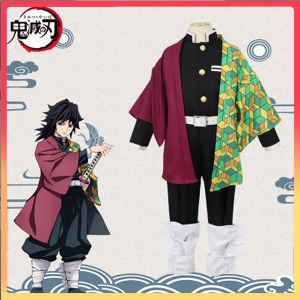 ZST Kids Anime Tomioka Giyuu Cosplay Demon Slayer Kimetsu No Yaiba ...