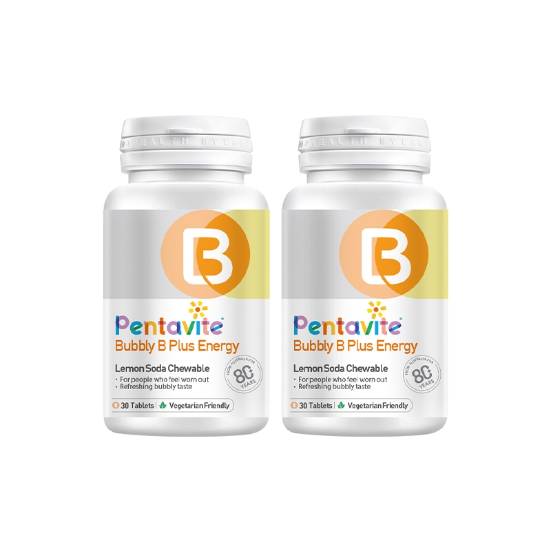 Pentavite Bubbly B Vitamins Plus Energy Lemon Soda Chewable（30 Tablets ...