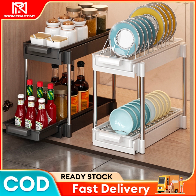 Kitchen pull-out tray storage rack basket storage tray stainless steel ...