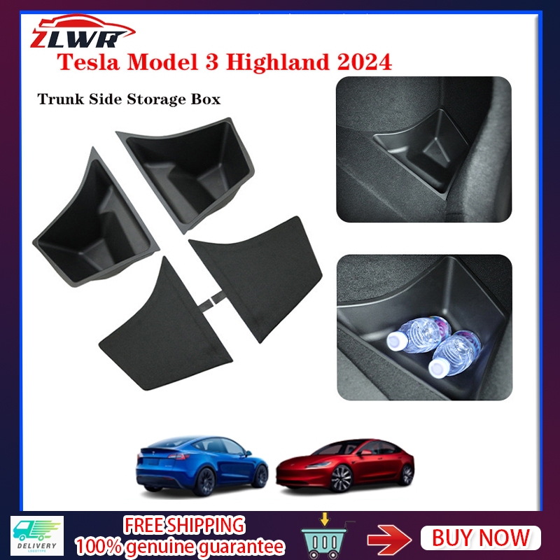 ZLWR Tesla Trunk Storage Box for Tesla Model 3 Highland 2024 Trunk Side ...