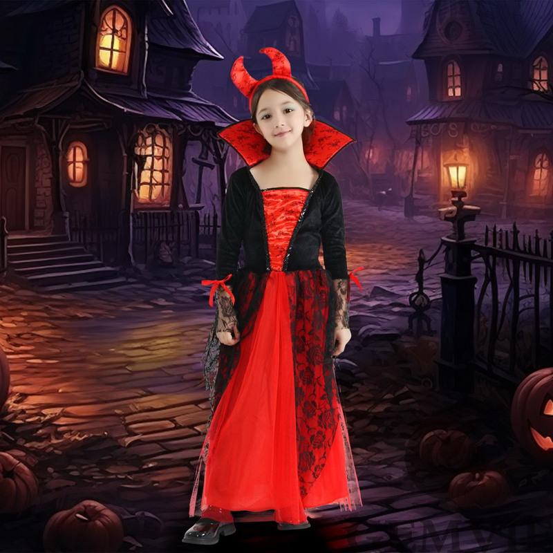 Halloween Cosplay Vampire Costume Girls Ghost Dress Witch Performance ...