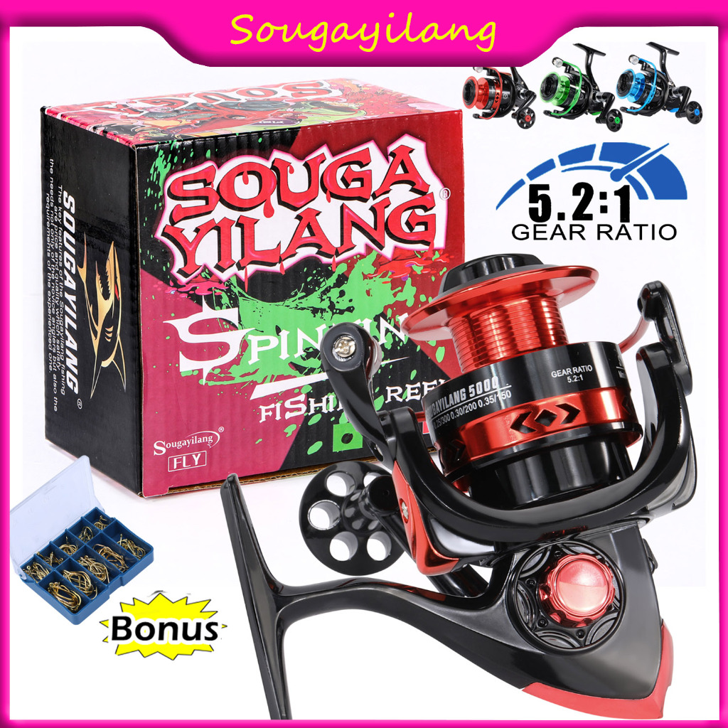 Sougayilang Spinning Fishing Reel 5.2:1 Gear Ratio 1000-5000 Ultra ...