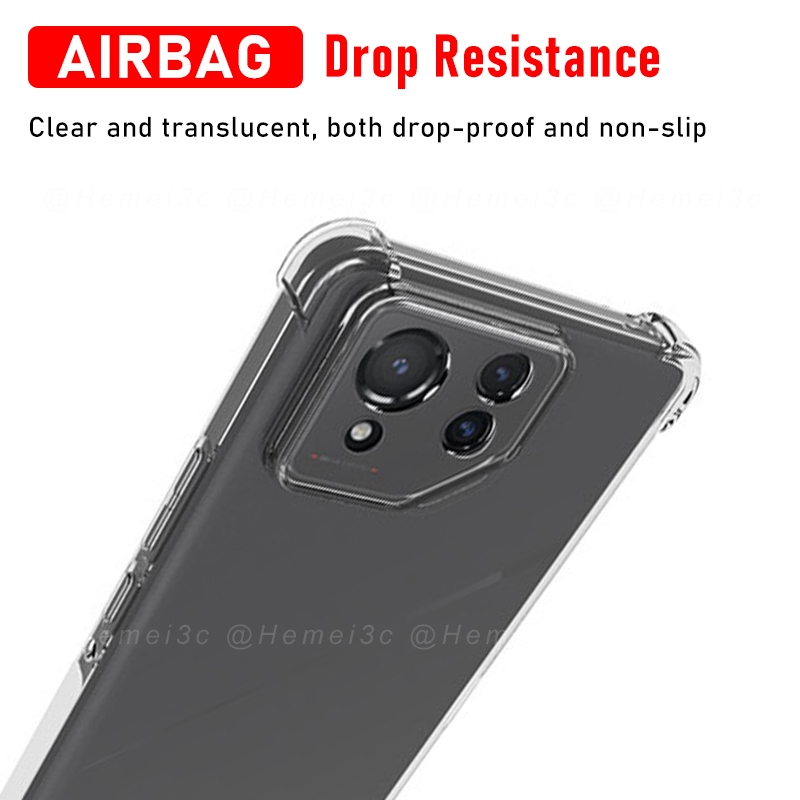 For ASUS ROG Phone 8 Pro Casing Clear Soft TPU Airbag Protective Back ...