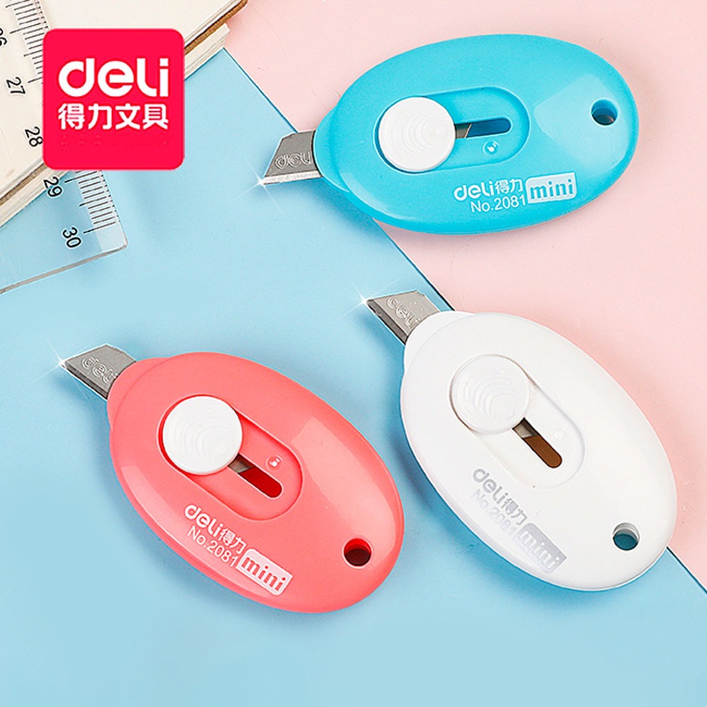 Deli Mini Cutter Blade Small Paper Cutter Knife Safe System Office ...