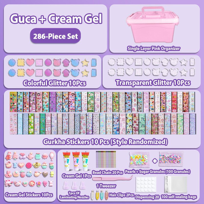 【Local Delivery】Cream Guka Guka Set Sticker 1008PCS Full Set Guka Kids ...