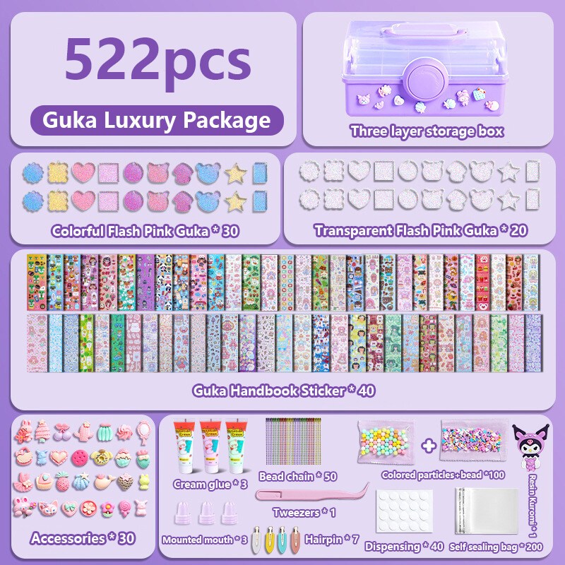 【Local Delivery】Cream Guka Guka Set Sticker 1008PCS Full Set Guka Kids ...