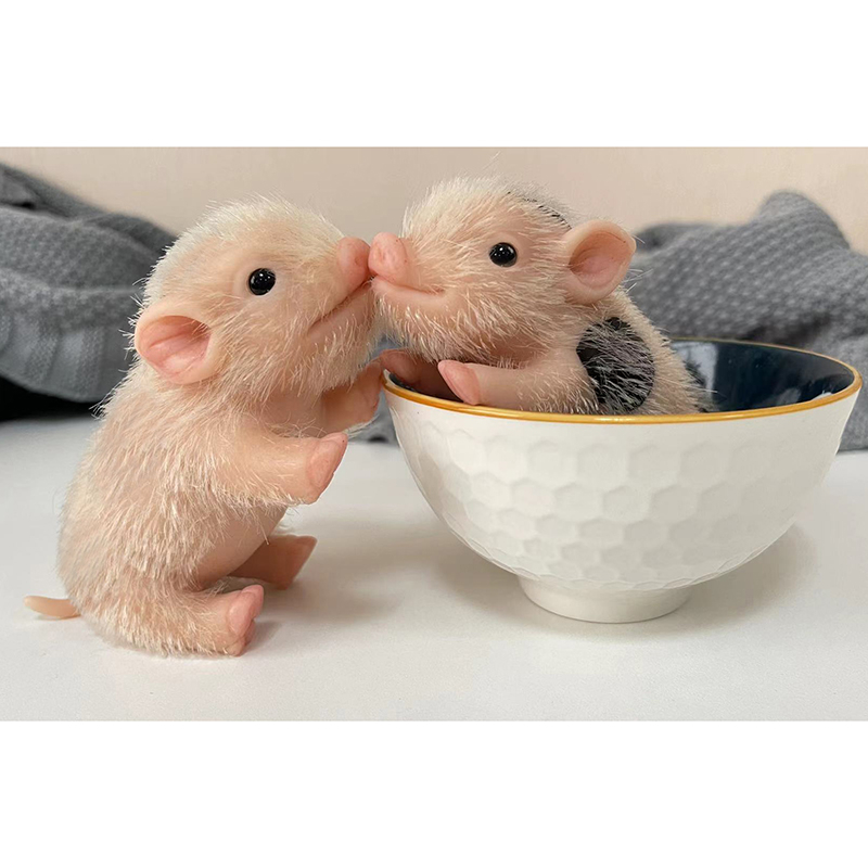 5'' New Reborn Pig DOLL Full Body Silicone Piglet Cute Lifelike Piglet ...