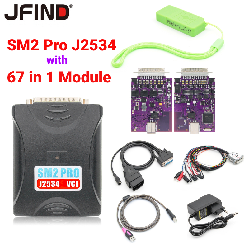 ⭐⭐⭐SM2 PRO J2534 V2.21.22 New VCI ECU Program Read Dongle 67 IN 1 V1.20 ...