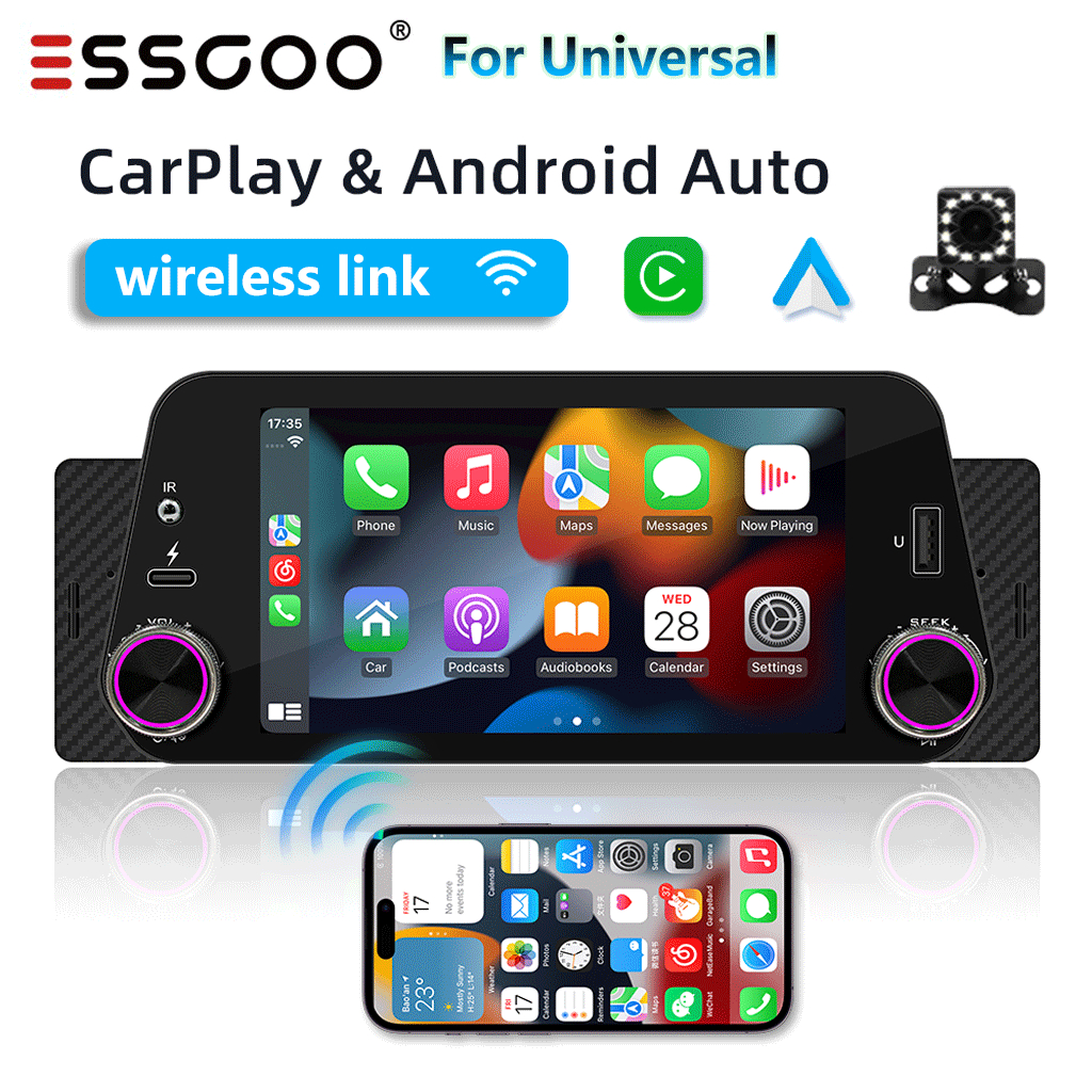 (15 OFF)ESSGOO 5" Single 1 Din universal Car Stereo Radio MP5 Bluetooth Player Wireless link ...