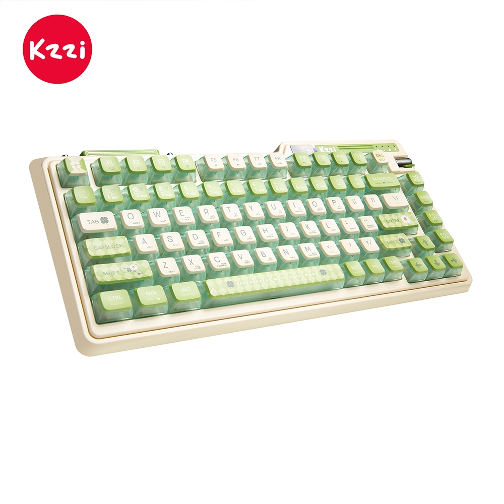 KZZI Kezhi K75 Pro+ Lemon Green Wireless Three-Mode Mechanical Keyboard ...