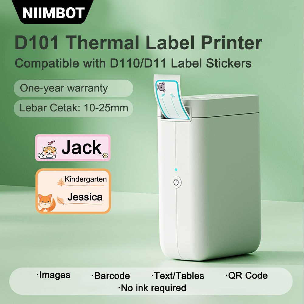 NIIMBOT D101 Wireless Bluetooth Thermal Label Printer No Ink Rechargeable Label Printer | Shopee ...