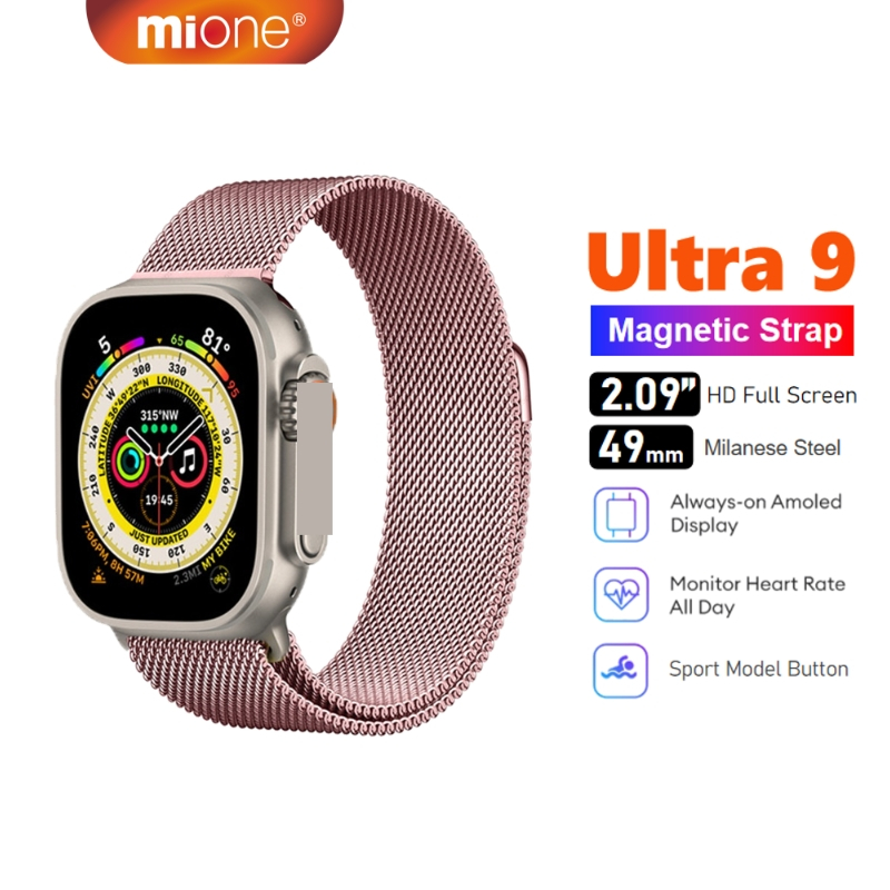 Mione 2.09 inch Smart Watch Ultra 9 Magnetic Loop Watch 8 Series ...