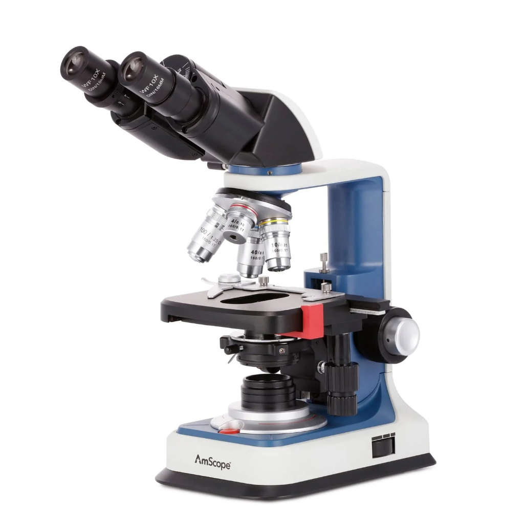 AmScope 40X-2500X USB-C Rechargeable Student Binocular Compound ...