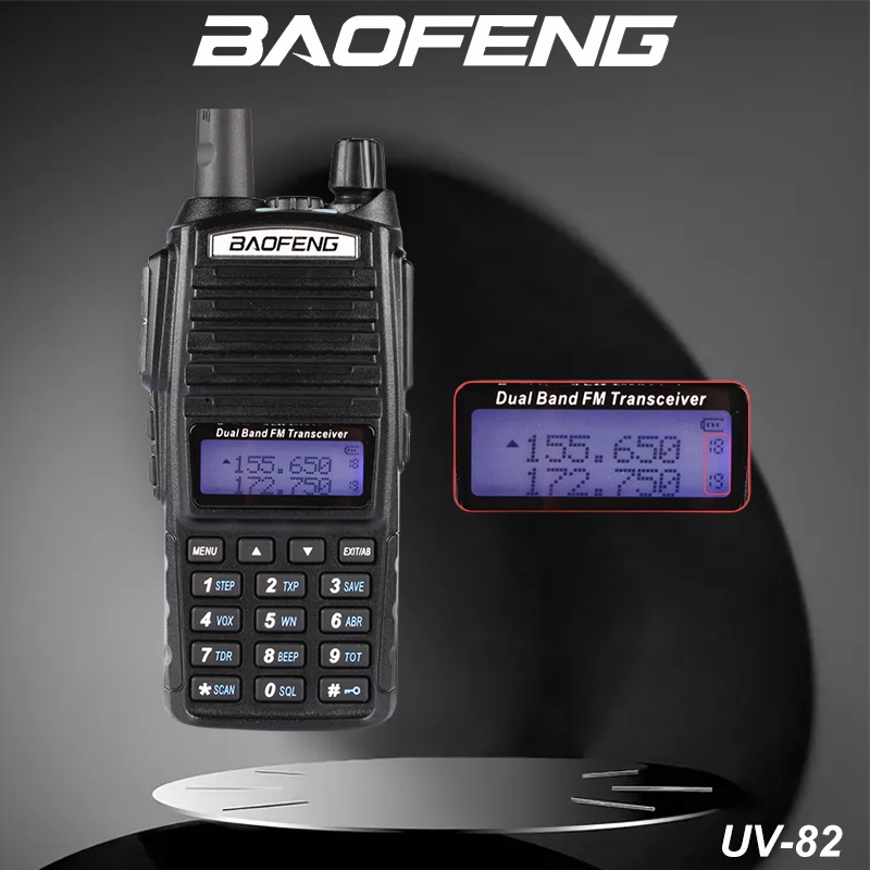 Baofeng Official Store UV-82 Walkie Talkie Dual Band VHF/UHF 128 CH Portable Two-way Radio ...