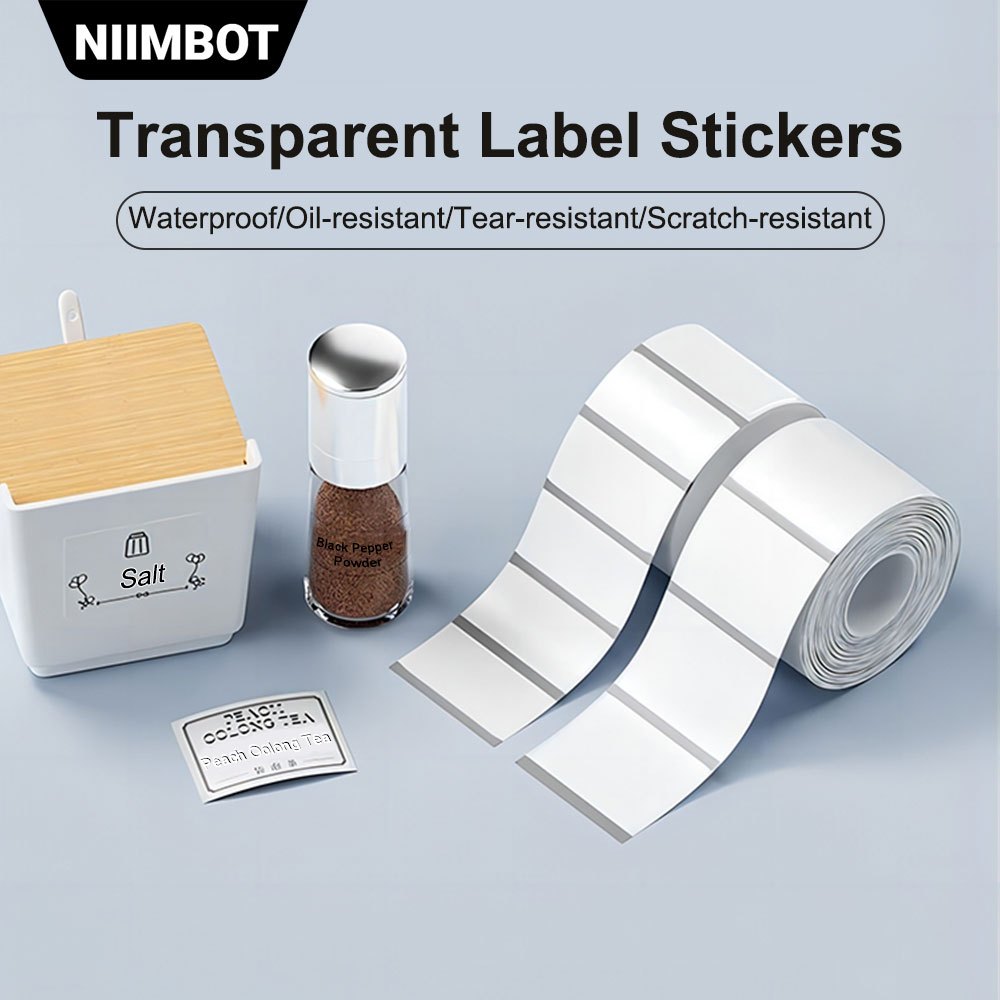 NIIMBOT B21/B1/B3s Transparent Label Paper, Suitable for Printing Daily ...