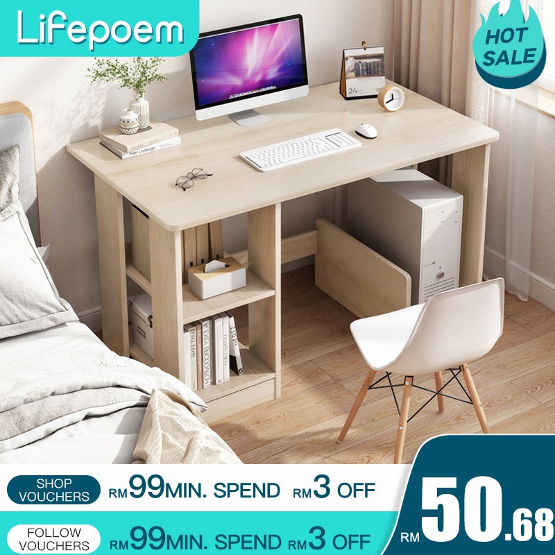 Table Meja Tulis Berwarna Computer Desk with Drawer Study Table with ...