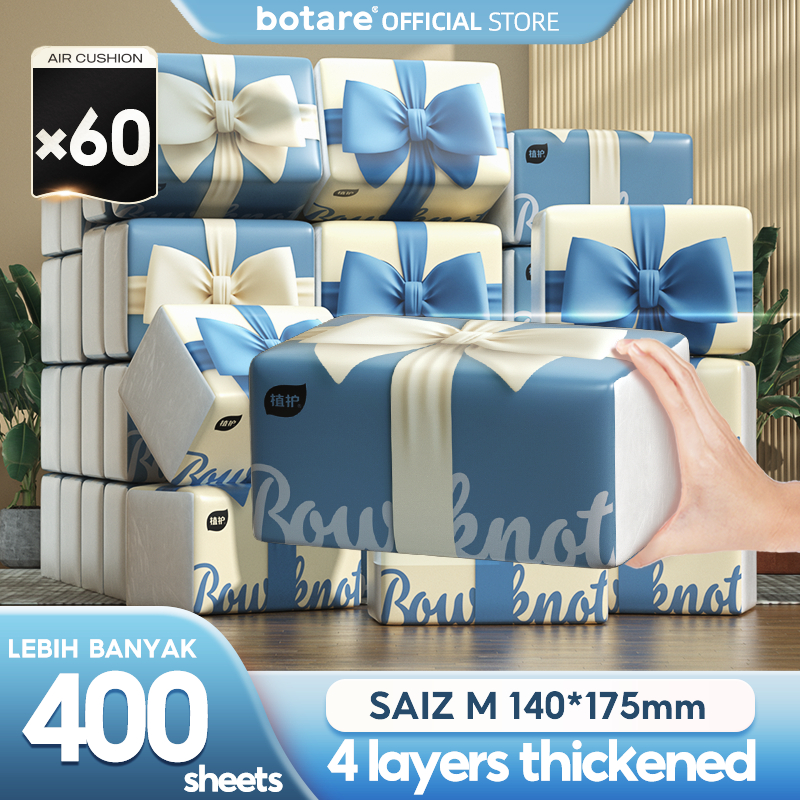 Botare Air-Cushion Deluxe Comfort Thick Tissue Paper 4-Ply (400 Sheets ...