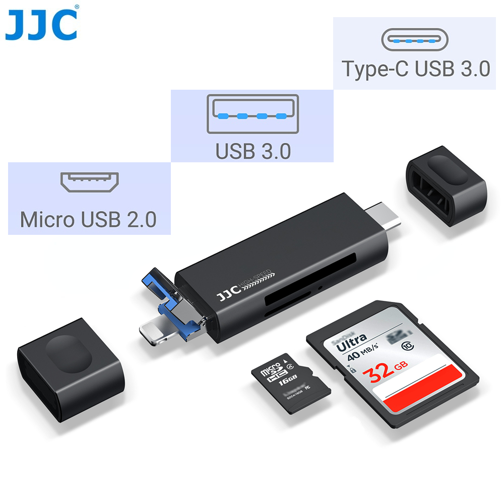 JJC Type-C OTG Card Reader USB 3.0 for SD Micro SD TF Card High-speed ...