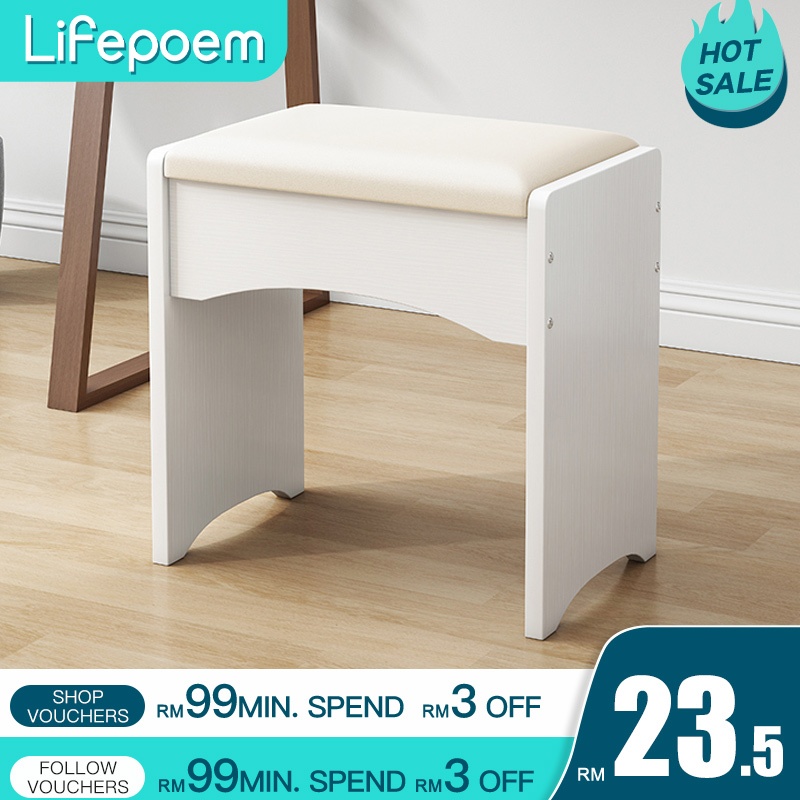 Modern Nordic Backrest Dressing Stool bedroom makeup stool Modern ...