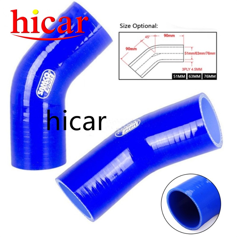 SAMCO 45 Degree Blue Silicone Hose Reducer Joiner Coupling Elbow Silicone Rubber Joiner Bend ...