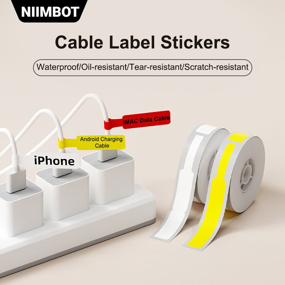 NIIMBOT D11/D110/D101 Waterproof Cable Label Paper Stickers for Network Fiber Identification ...