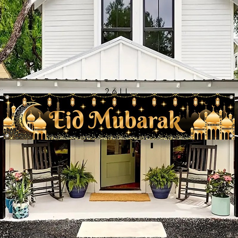 【New】Raya Decoration Eid Mubarak Banner Ramadhan Decoration Outdoor ...