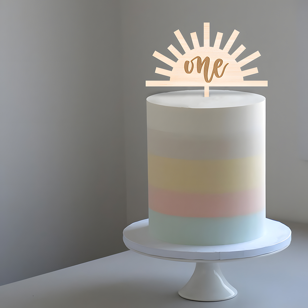 One Wooden Cake Topper First Trip Around the Sun Theme 1st Birthday ...