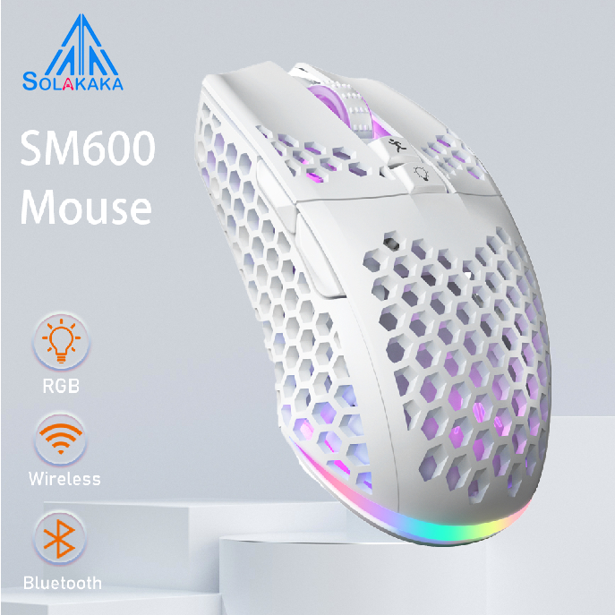 SOLAKAKA SM600 Wired 2.4G Wireless Charging Bluetooth Mouse with ...