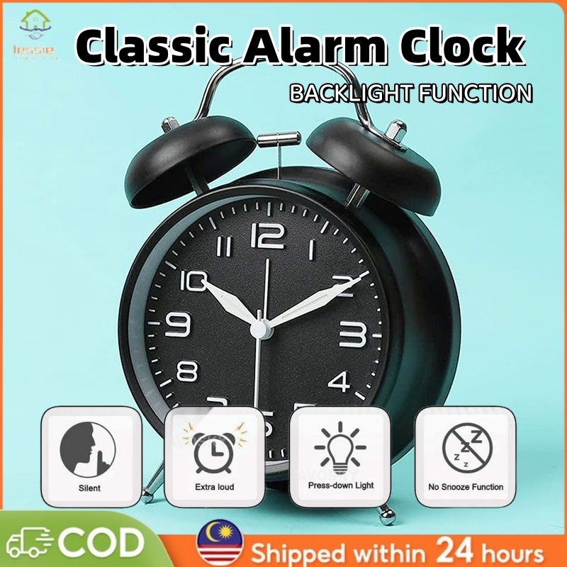 【READY STOCK】Analog Clock Large Classic Alarm Clock Loud Sound Analogue ...