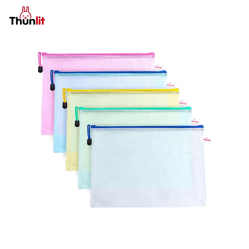 Thunlit Zipper Mesh Bag A4 Wholesale A5 A6 Grid Transparent File Bag ...