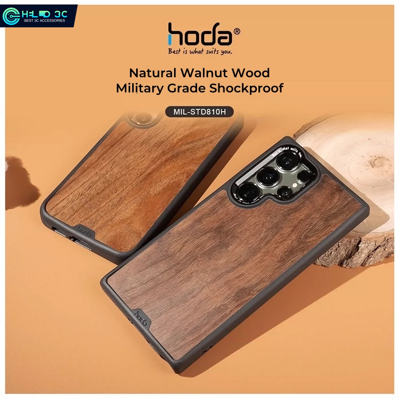Hoda Military Grade Shockproof Natural Walnut Wood for Samsung Galaxy ...