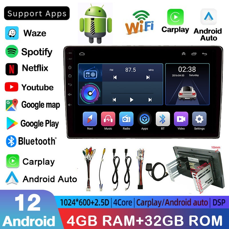 4g 32g 4 Core Carplay Android Auto 7 9 10 1 Inch Android 12 Car