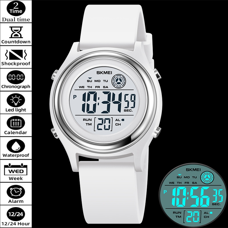 Skmei Fashion Women's Digital Watches 50M Waterproof Led Countdown ...