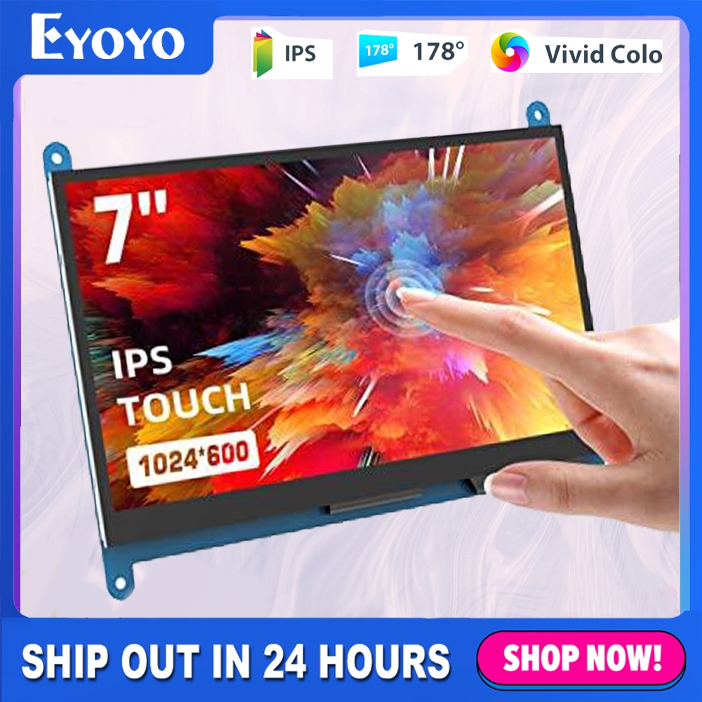 Eyoyo Portable Monitor 7 Inch LCD HDMI Display Screen 1024x600 Ultra HD ...