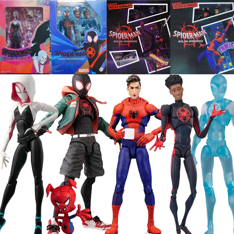 SHF Spider-Man Figures S.H.Figuarts Miles Morales Gwen Stacy Peter ...