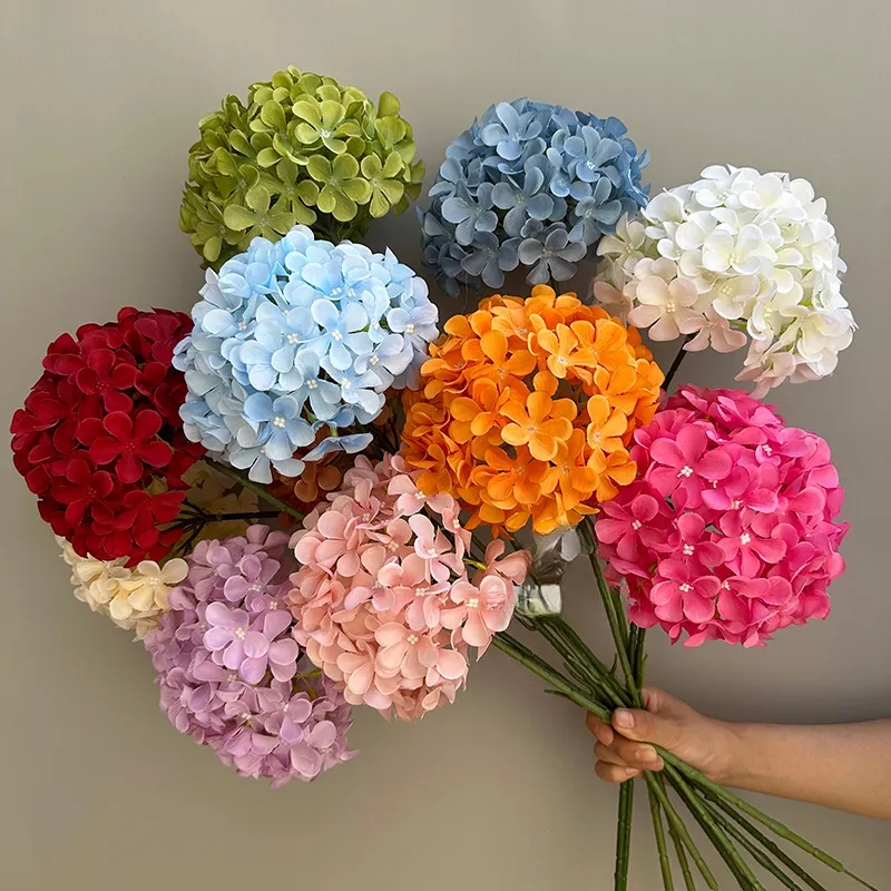 Wholesale Hydrangea Single Hydrangea Artificial Flower Wedding Lollipop ...