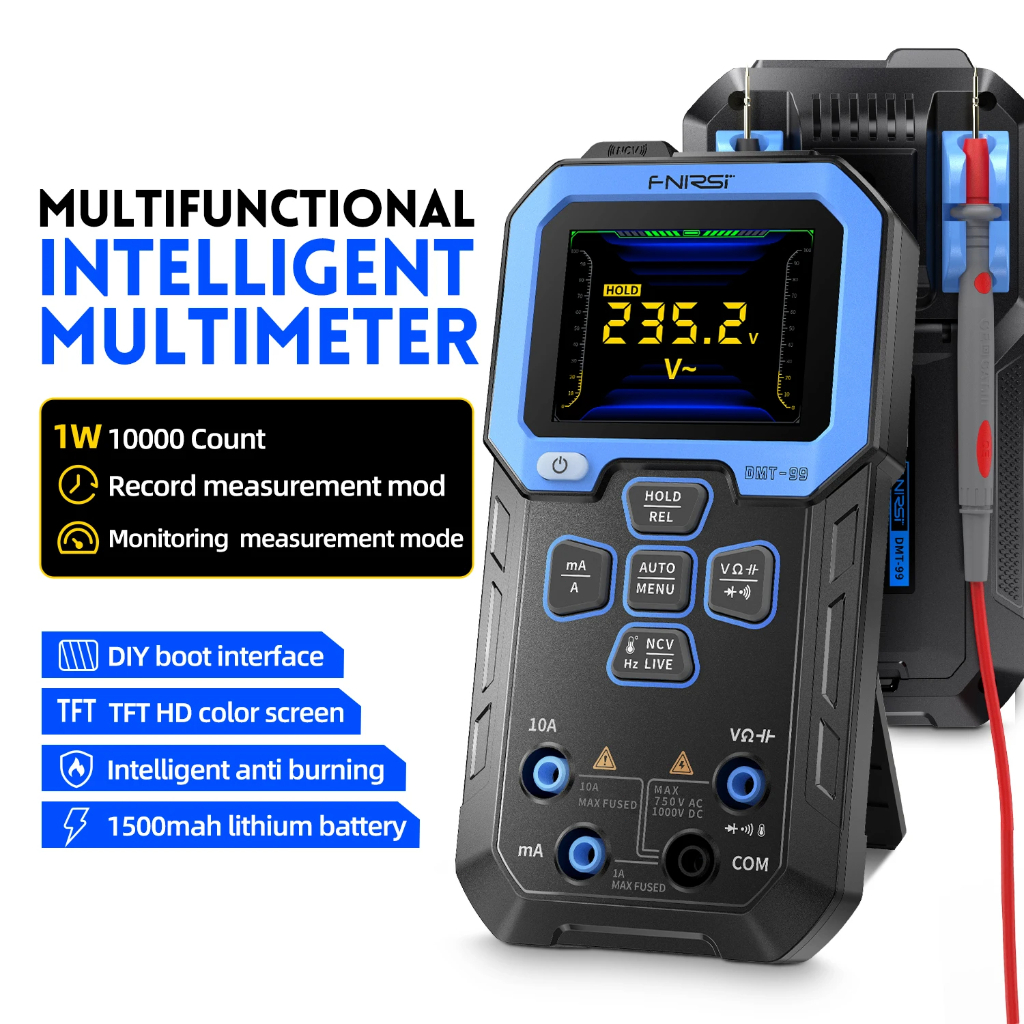 FNIRSI DMT-99 Digital Multimeter 9999 Counts Smart Professional Tester ...