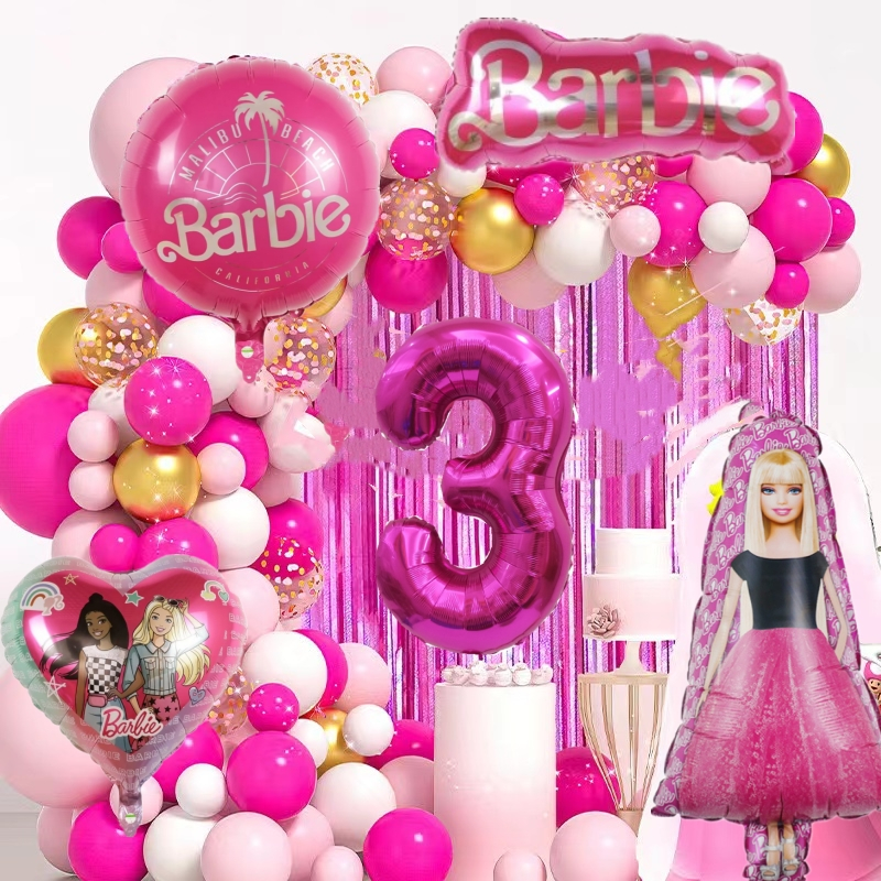 Barbie Balloons Garland Arch Kit Pink Princess Theme Girls Birthday ...