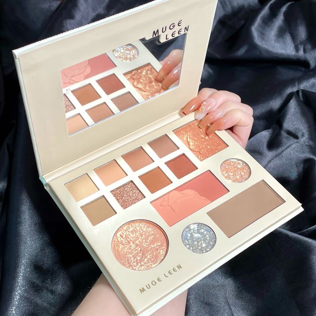 MUGE LEEN Lace Eyeshadow Palette 12 Color Eye shadow Smooth Pigmented ...