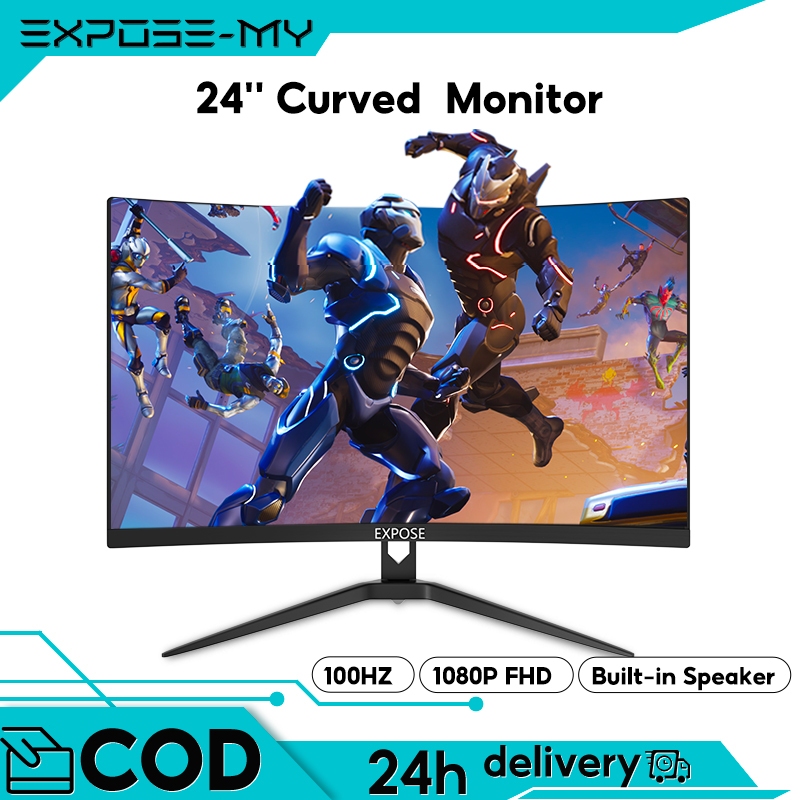 EXPOSE Gaming Monitor Curved 100HZ 1080P IPS PC Monitor With Speaker ...