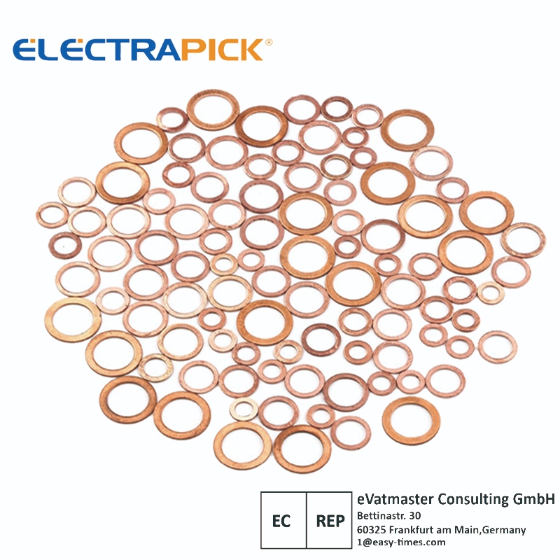 Electrapick M5/M6/M8/M10/M12/M14/M16/M18/M20 Solid Copper Washer Shim ...
