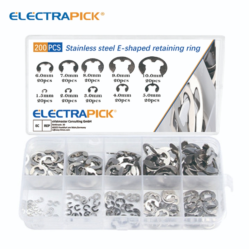 Electrapick Stainless Steel E-Clip Snap Ring (1.5/2/3/4/5/6/7/8/9/10mm ...