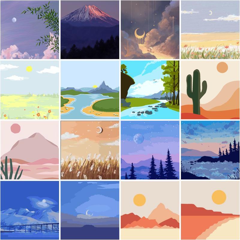 RUOPOTY 20x20cm Painting By Numbers Frame Paintings On Number Beautiful ...