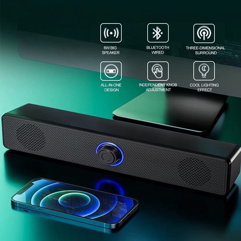 Portable USB Mini Speaker Soundbar for PC Computer Music Player USB ...