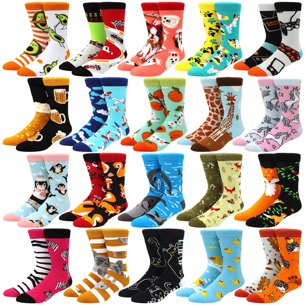 High Quality Cotton AB Socks food Pattern Long Tube Funny Happy Men ...